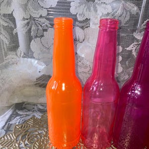 Colored Glass Bottles, 4 Bottle Set, Tinted Beer Bottles, Bottle Tree ...