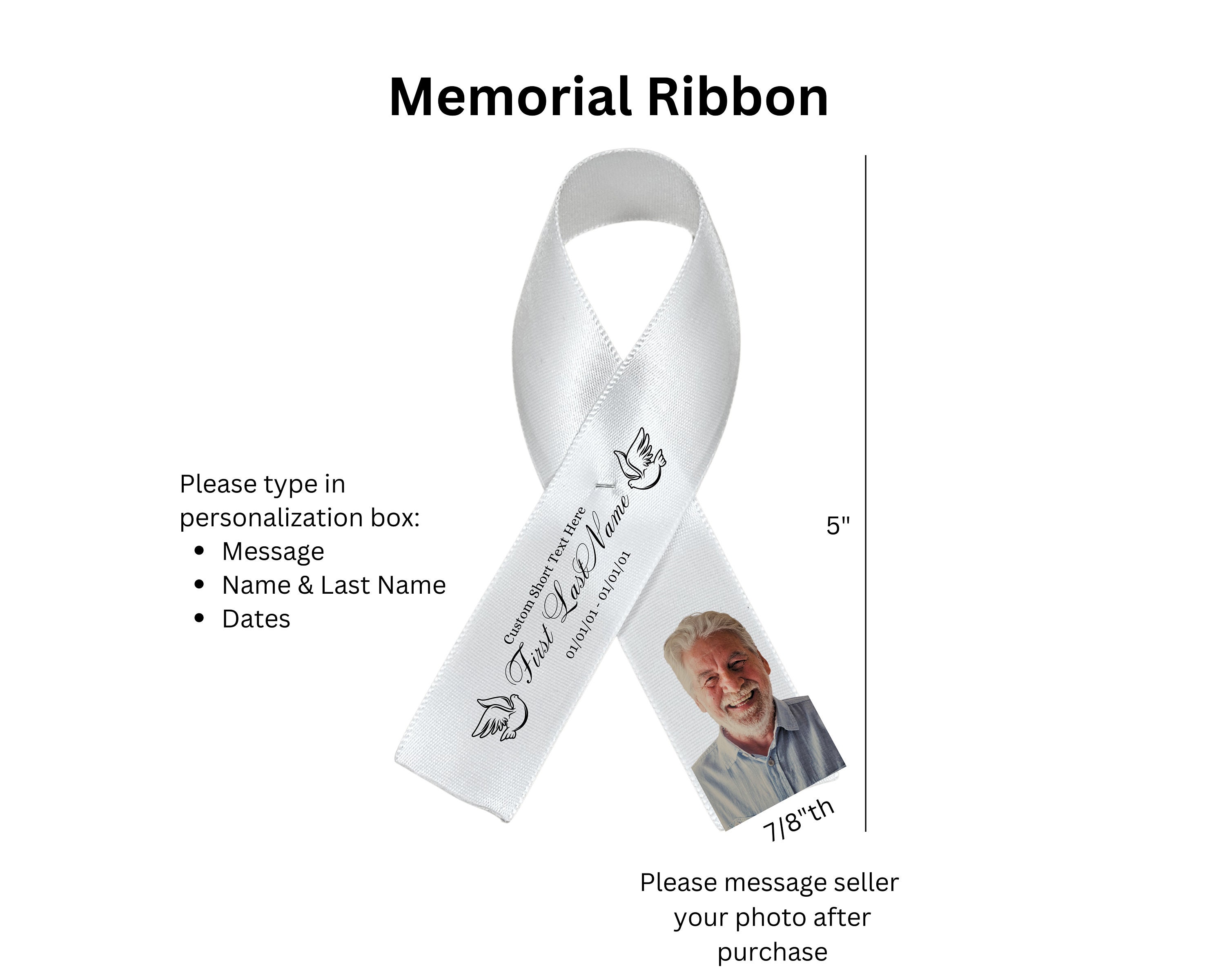 Custom Memorial Ribbons - Etsy