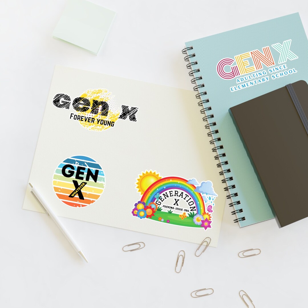Bundle of 4 Gen X Designs - Kiss-cut Stickers - Color Assortment - Etsy