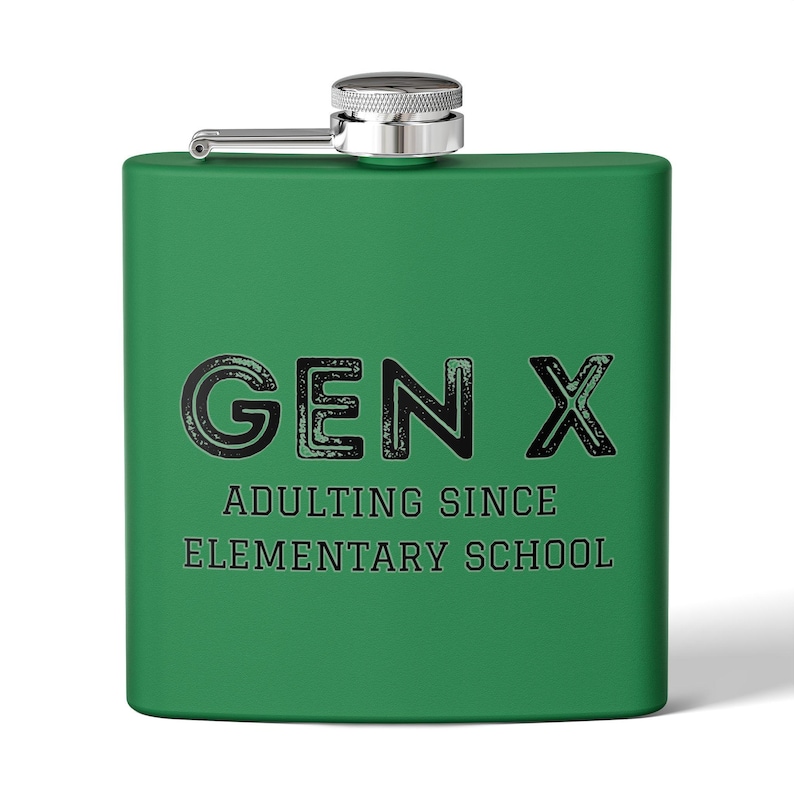 Gen X Adulting Since Elementary School Stainless Steel Flask, Funny ...