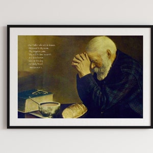GRACE by Eric Enstrom - Vintage Art of Old Man at Table Praying Over ...