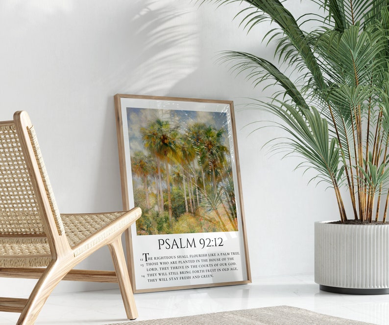 Psalm Bible Verse Wall Art | Bible Verse Wall Decor - Psalms 92:12 ...