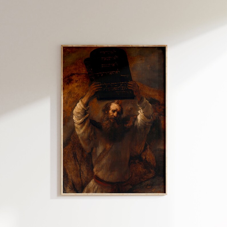 Vintage Art - Moses Breaking the Tablets of the Law (1659) by Rembrandt ...