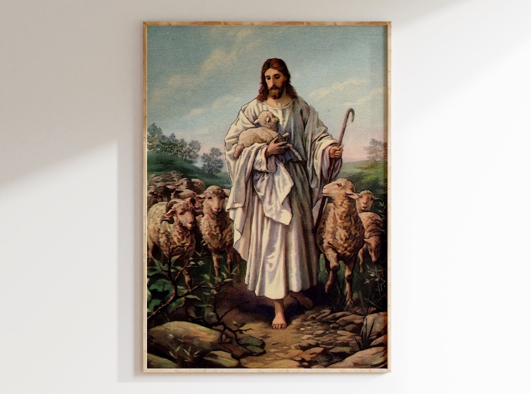 Vintage the Parable of the Lost Sheep Jesus Wall Art Print PRINTABLE ...