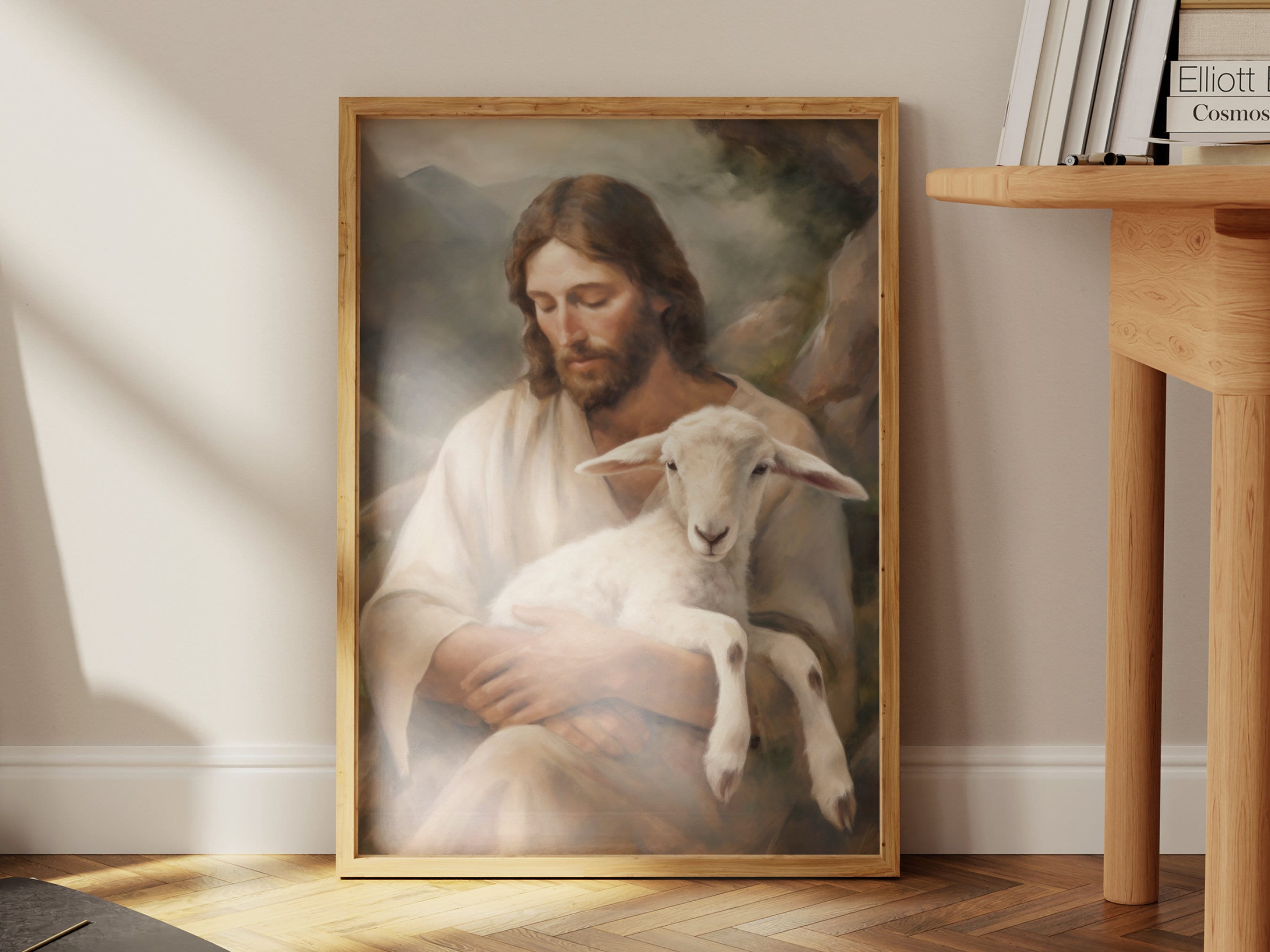 Jesus and the Lost Sheep Wall Art - Jesus Christ and the Rescue of the ...