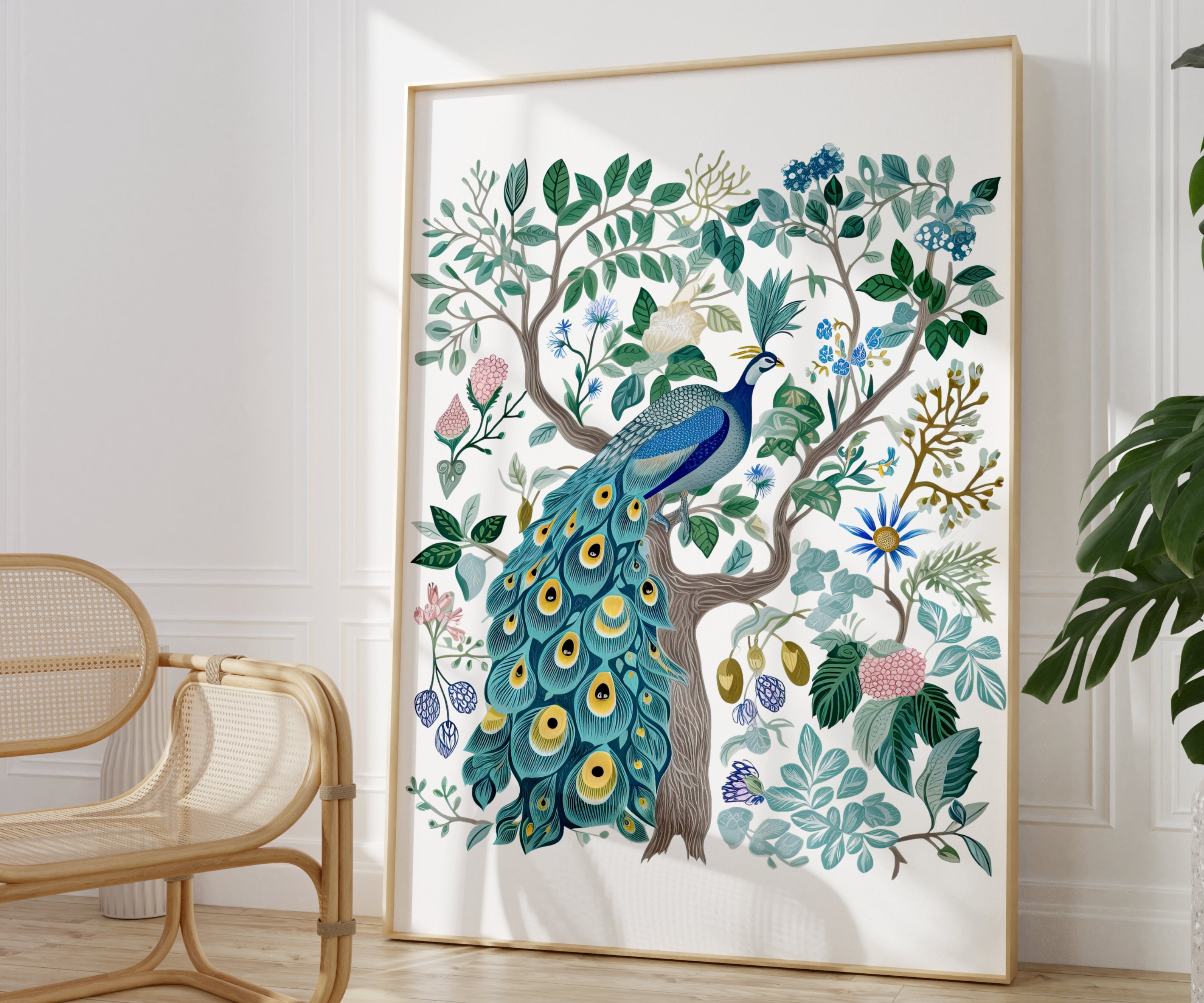 Peacock Art Print Peacock Wall Decor Peacock Painting - Etsy