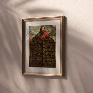 VINTAGE Bible Art - SET of 9 | Scripture Wall Art, Jesus Art, Moses ...