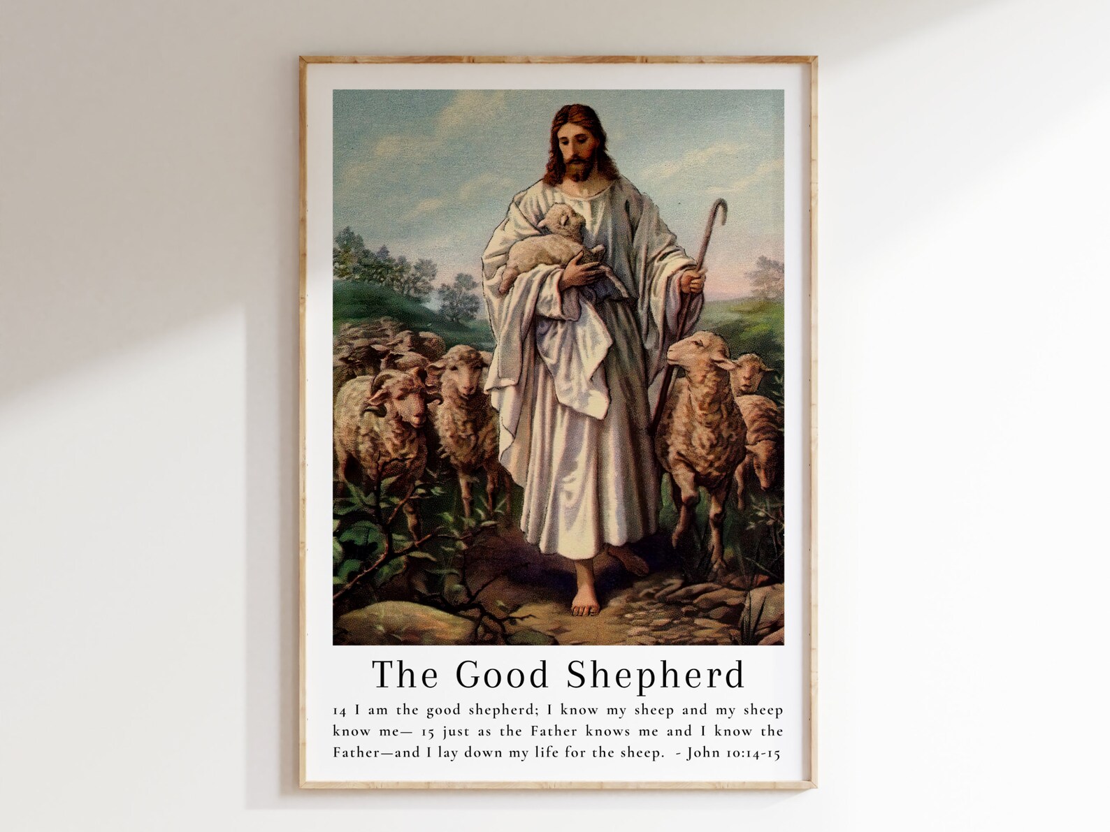 The Good Shepherd Vintage Jesus Wall Art With Bible Verse - Etsy