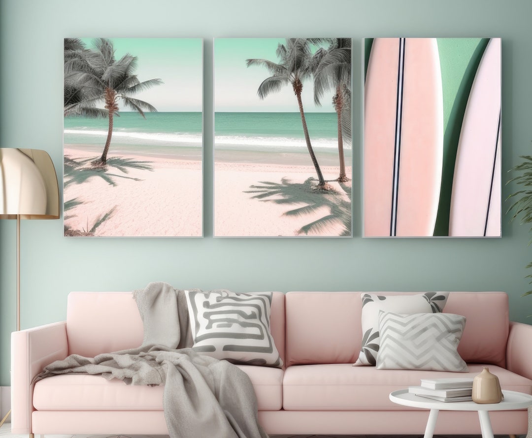 Set of 3 Beach Prints: Decor for Beach House, Teen Girl's Room, or ...