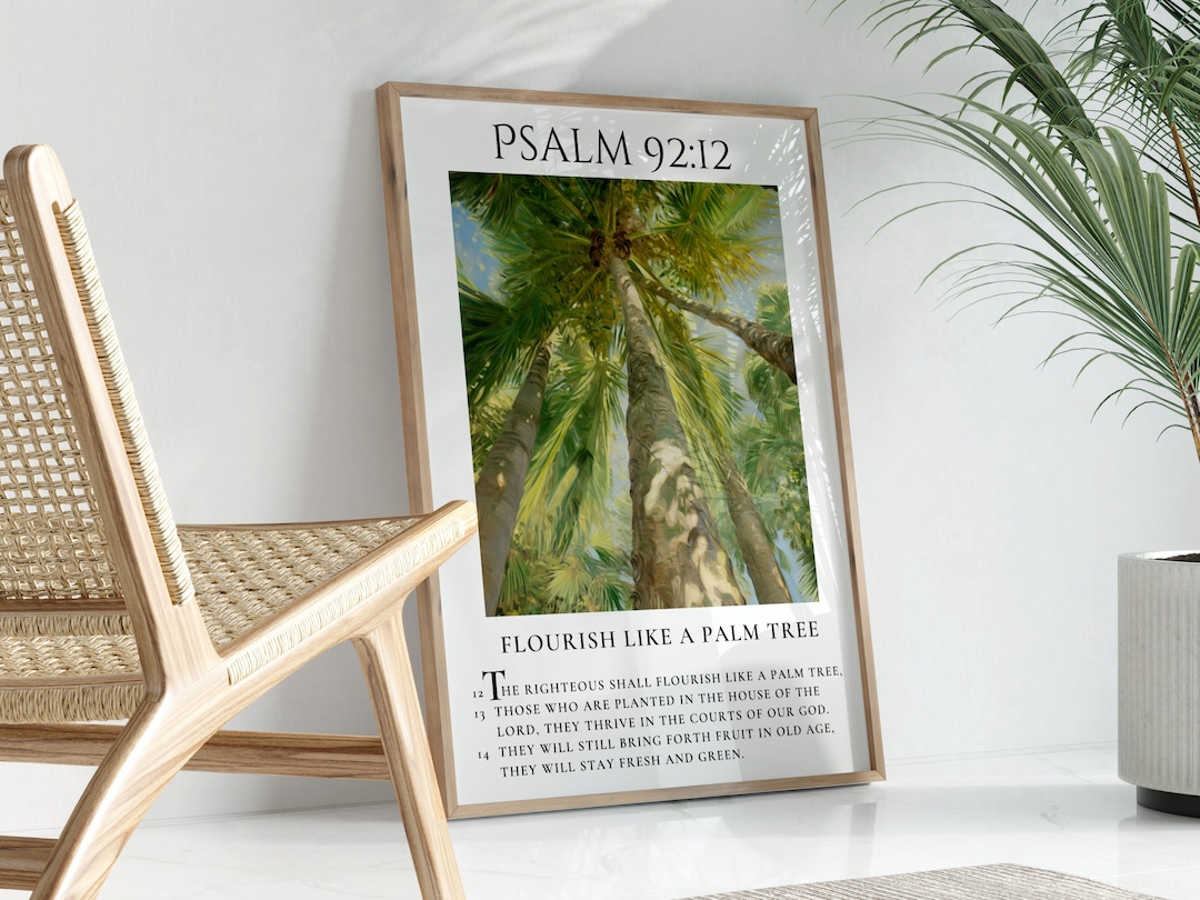 A Psalm and A Palm Wall Art | Psalm Bible Verse Wall Art Print ...