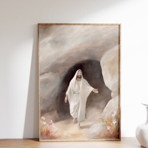 Jesus Has Risen Wall Art Resurrection of Jesus Art Christian Wall Art ...