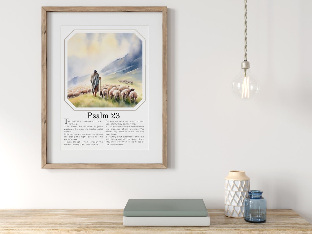 The Lord is My Shepherd Wall Art PRINTABLE Psalm 23 Scripture Wall Art ...