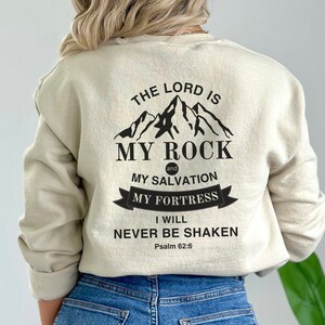 Christian Sweatshirt - the Lord is My Rock - I Will Never Be Shaken ...