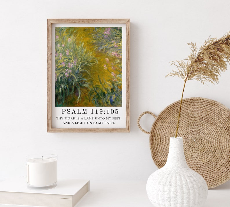 Psalm 119:105 - Thy Word is a Lamp | Vintage Claude Monet Art With ...