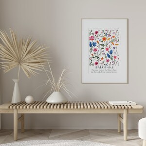 Isaiah 40:8 Flower Art Print | Bible Verse Wall Art | Christian Home ...