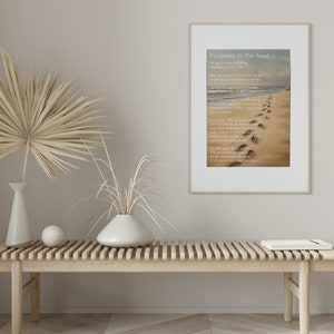 Footprints in the Sand Wall Art | Christian Decor, Footprints Poem ...