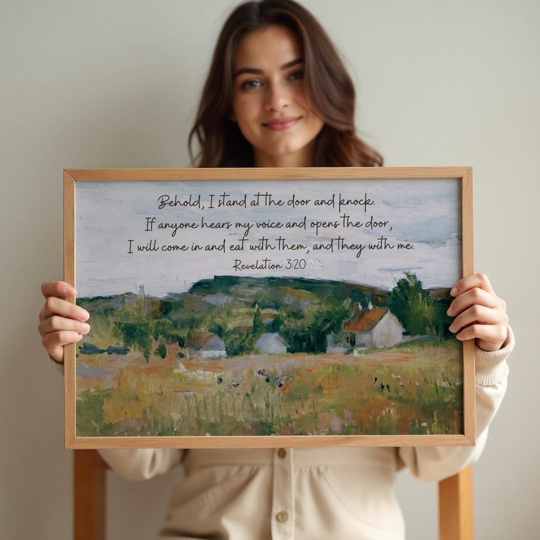 Revelation 3:20 - Behold I Stand at the Door and Knock Jesus Wall Art ...