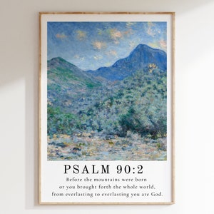 Psalm 90:2 Bible Poster Art for Framing - Christian Decor | Vintage ...
