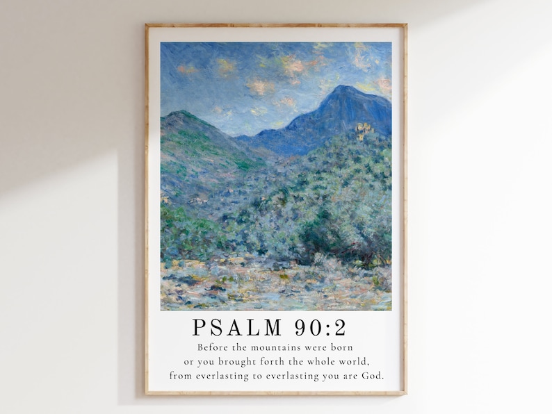 Psalm 90:2 Bible Poster Art for Framing - Christian Decor | Vintage ...