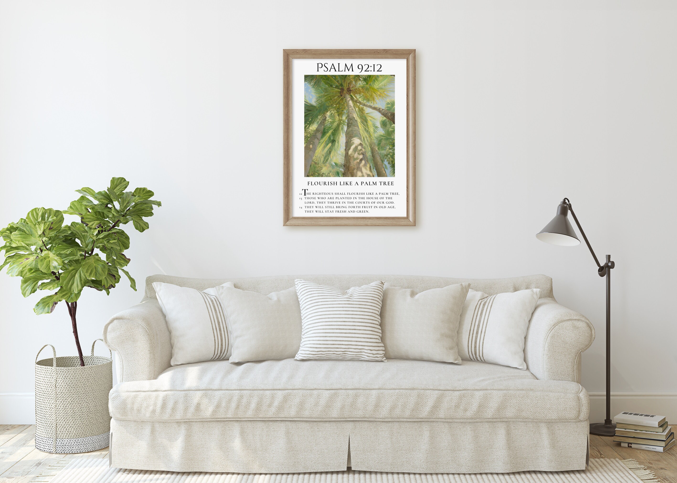 A Psalm and A Palm Wall Art Psalm Bible Verse Wall Art Print Scripture ...