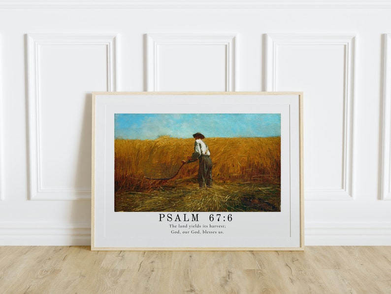 Blessings on the Farm, Vintage Farm Painting and Bible Verse for ...