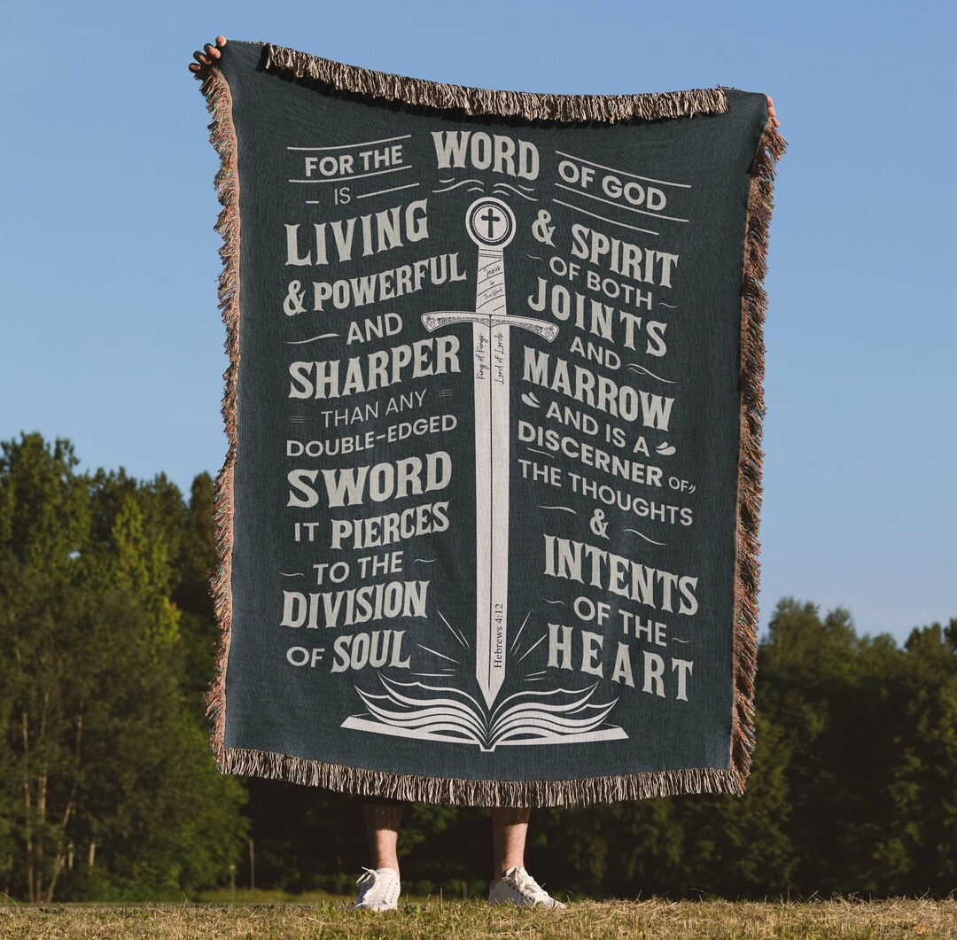 Bible Verse Blanket - the Word of God Hebrews 4:12 Blanket | Scripture ...
