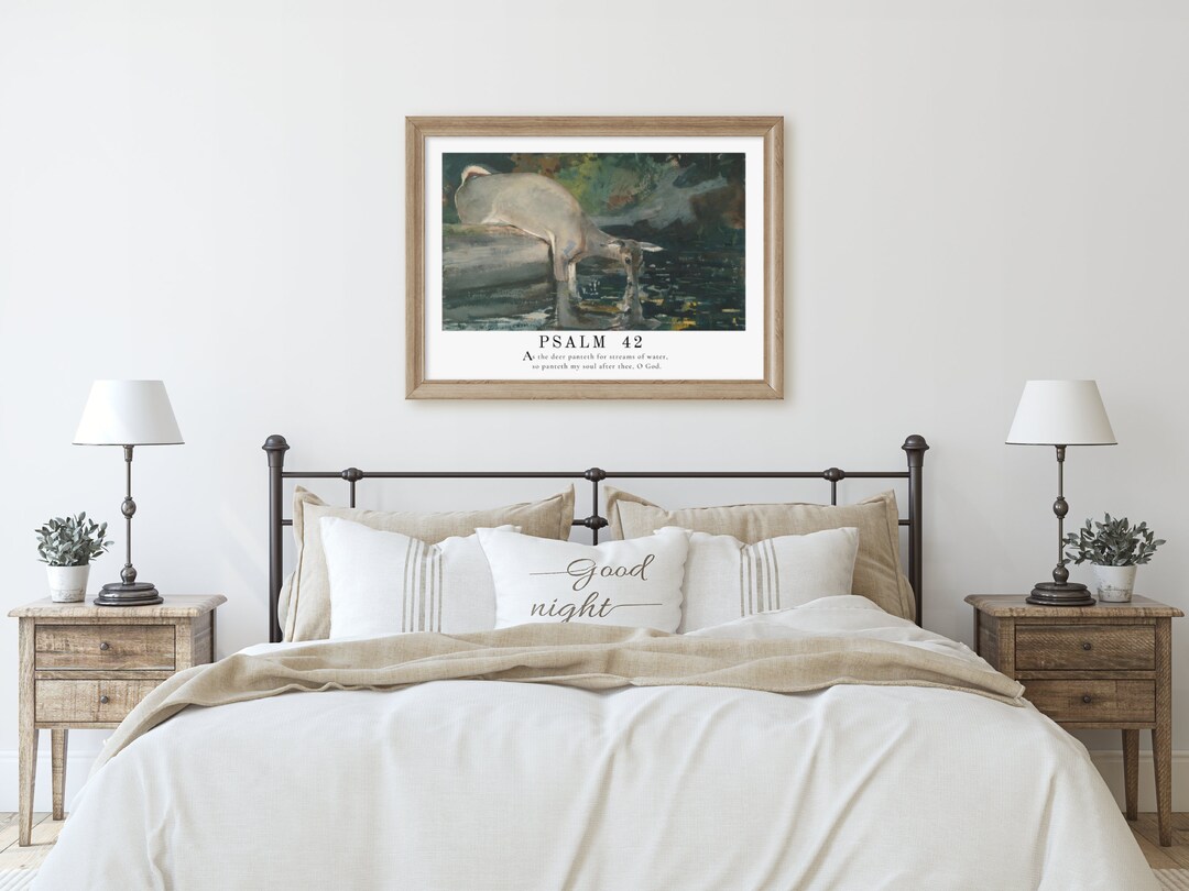PSALM 42 - as the Deer Scripture Wall Art | Psalm 42 Bible Verse Art ...