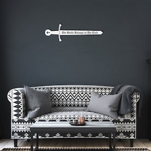 Metal Sword Art - the Battle Belongs to the Lord | Christian Metal Wall ...