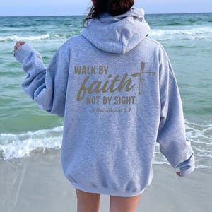 Walk by Faith Hoodie Bible Verse Faith Hoodie Believer Pullover Hoodie ...