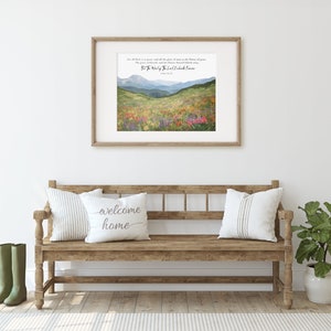 Wildflower Landscape Painting With Bible Verse, Scripture Bible Poster ...