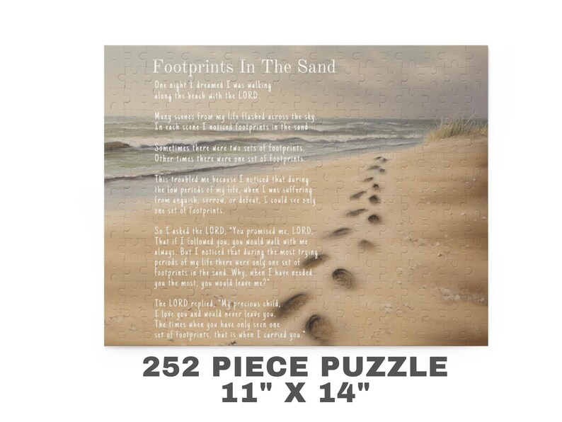 Footprints in the Sand Puzzle | Footprints Poem Puzzle, Beach Puzzle ...