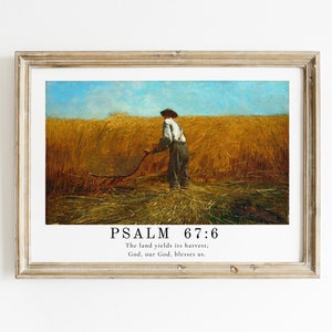 Blessings on the Farm, Vintage Farm Painting and Bible Verse for ...
