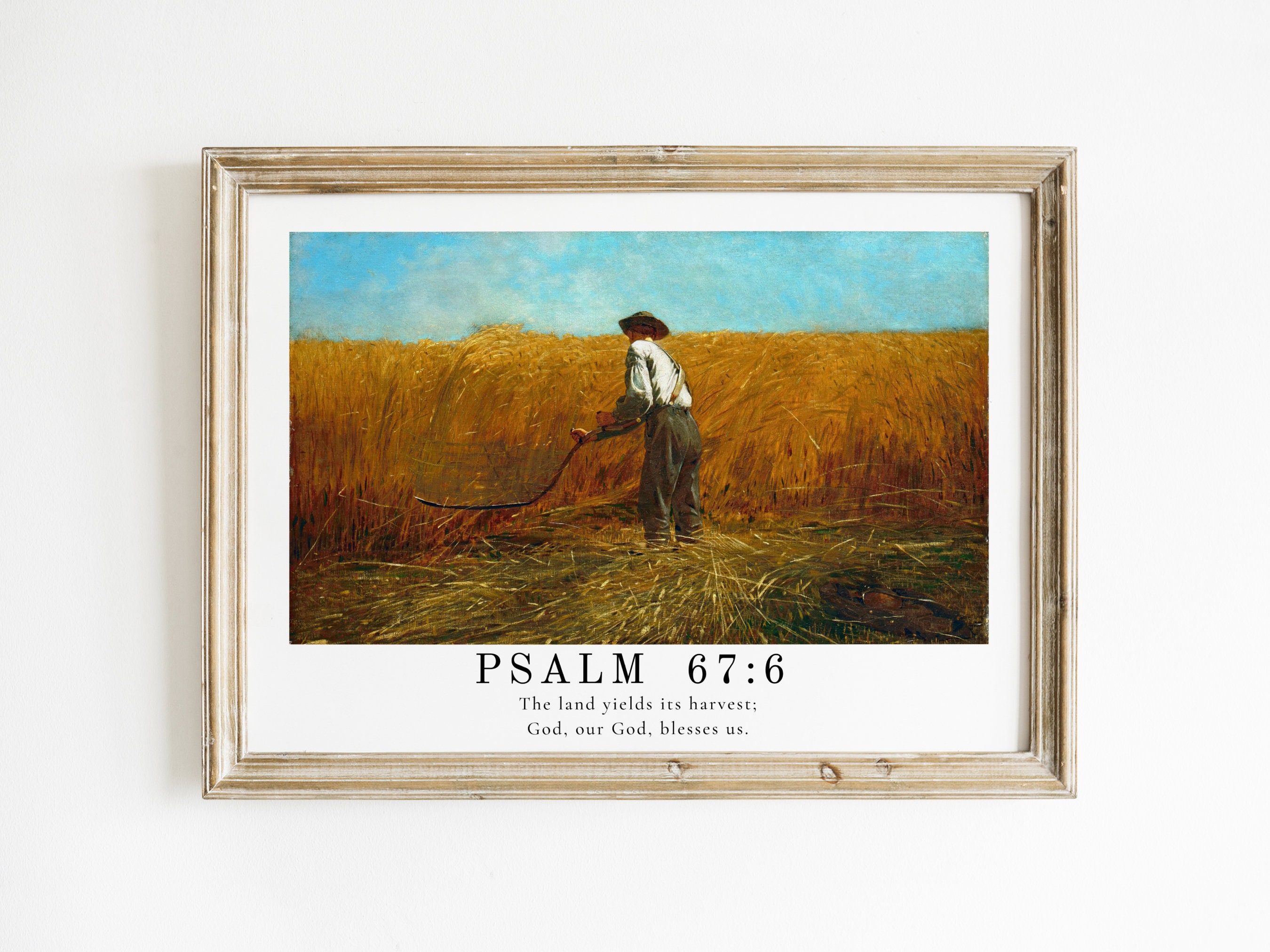 Blessings on the Farm, Vintage Farm Painting and Bible Verse for ...