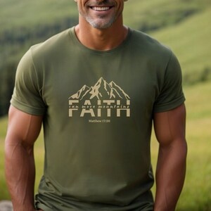 Faith Shirt - Faith Can Move Mountains | Matthew 17 Bible Verse Shirt ...