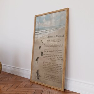 Footprints in the Sand Poem Wall Art Print | Beach Decor, Inspirational ...