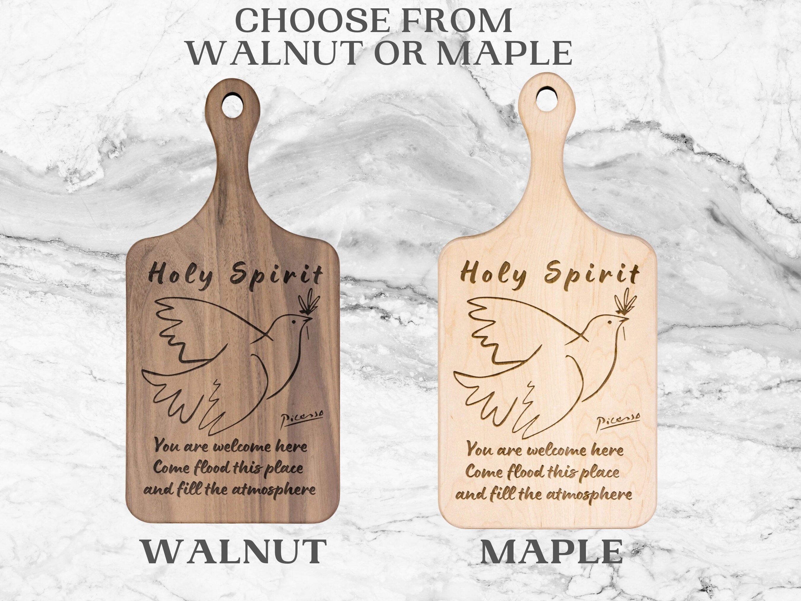Chopping Board - Faith-based Wood Cutting Board | Holy Spirit Dove ...