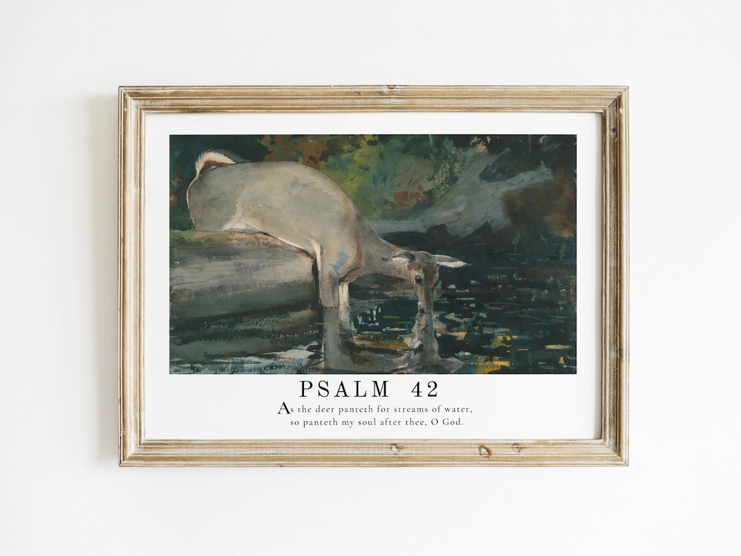 PSALM 42 - as the Deer Scripture Wall Art | PRINTABLE Psalm 42 Bible ...