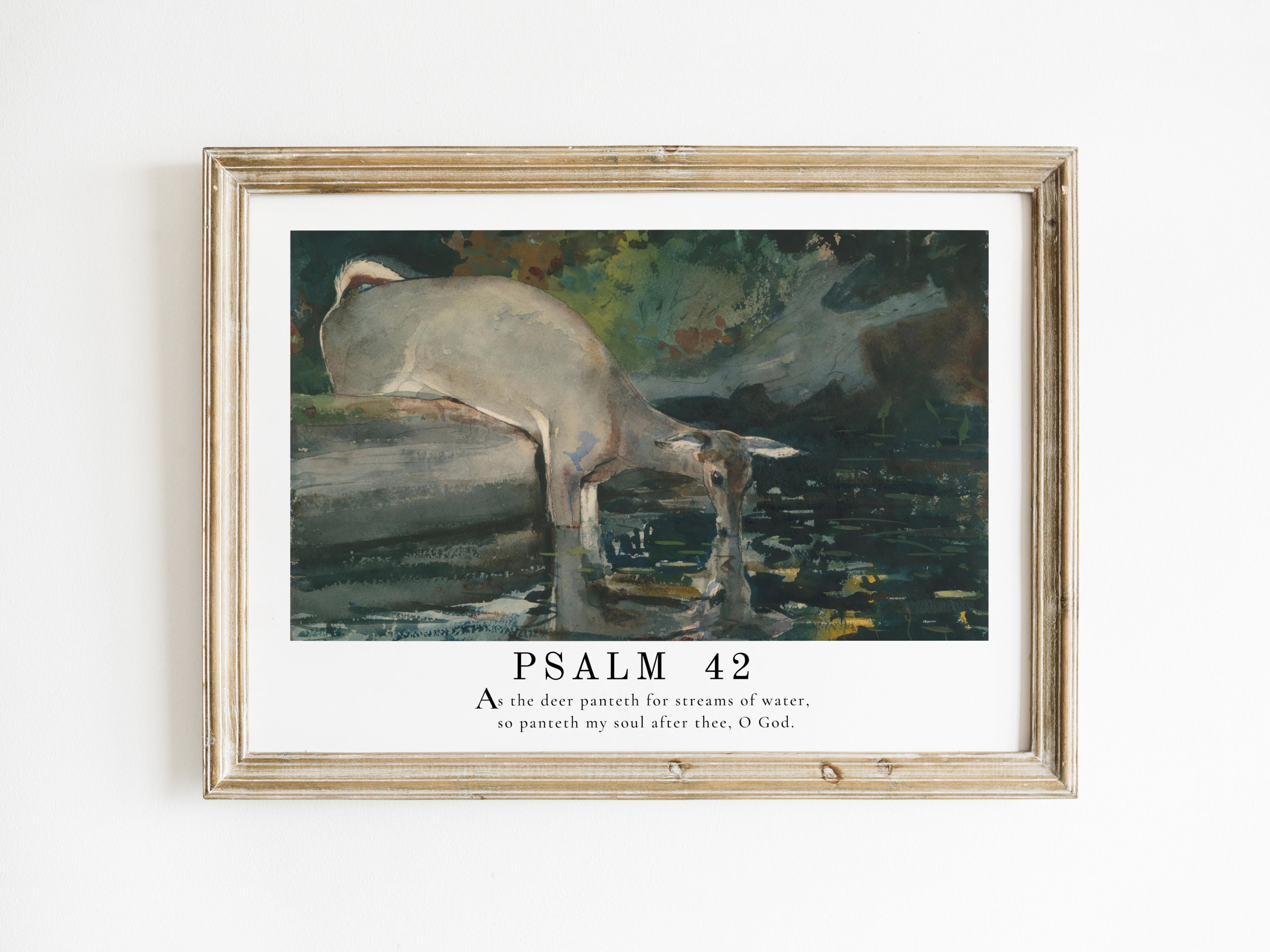 PSALM 42 as the Deer Scripture Wall Art PRINTABLE Psalm 42 Bible Verse ...