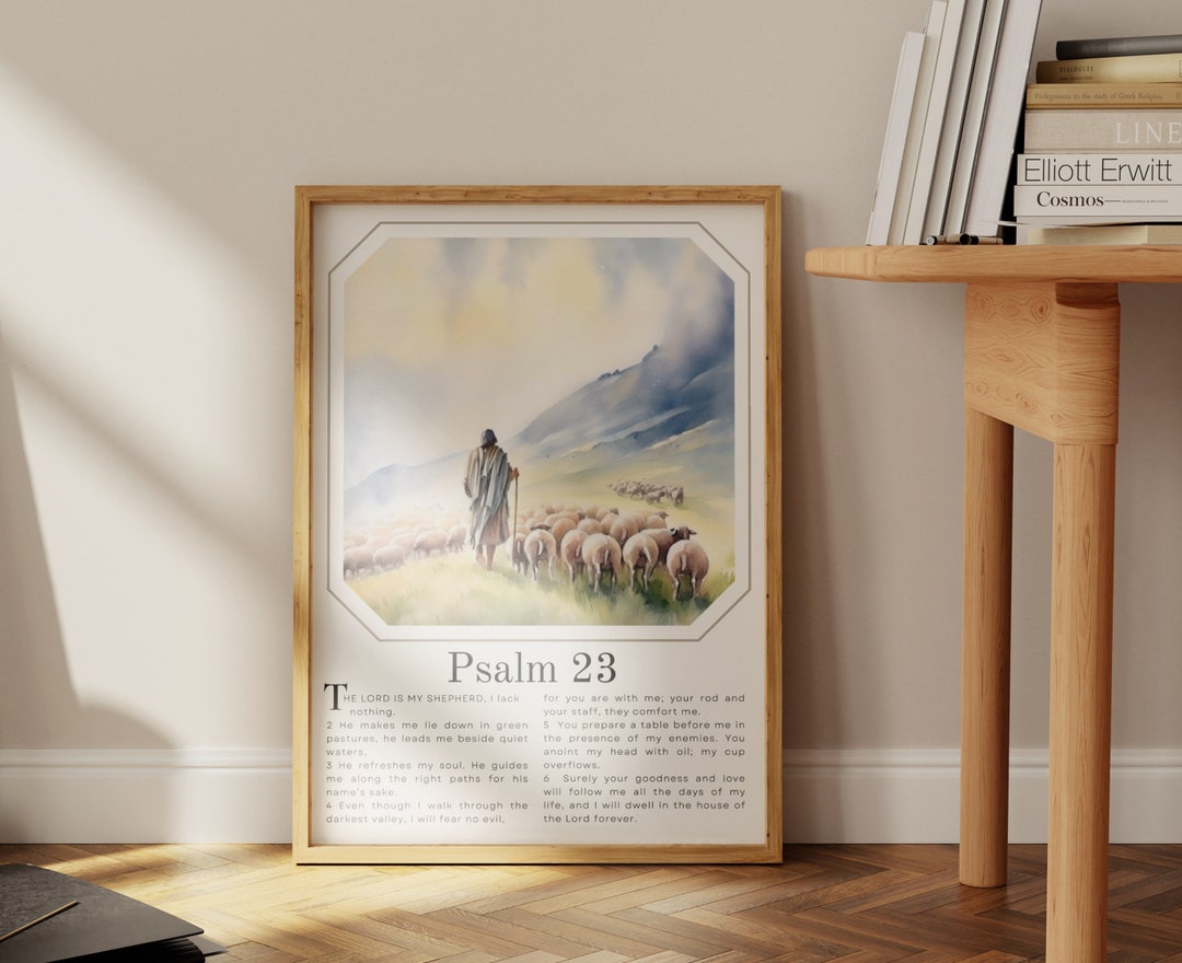 The Lord is My Shepherd Wall Art Psalm 23 Scripture Wall Art - Etsy UK