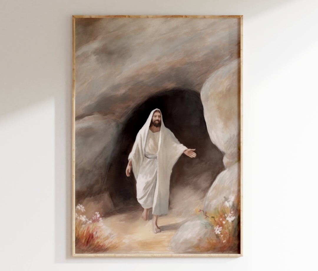 Jesus Has Risen Wall Art Resurrection of Jesus Art Christian Wall Art ...