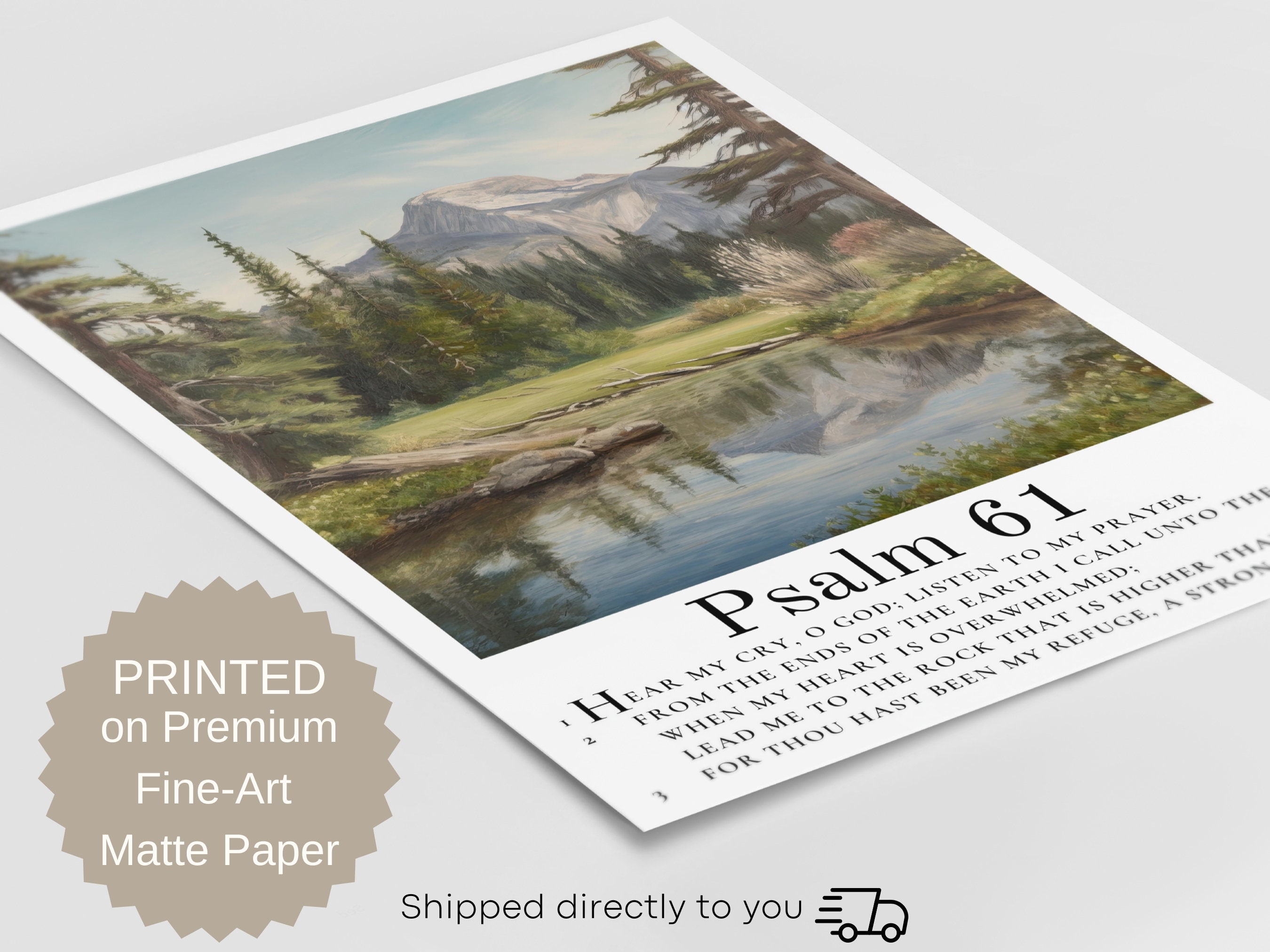 Lead Me to the Rock Psalm 61 Mountain Painting With Psalm - Etsy