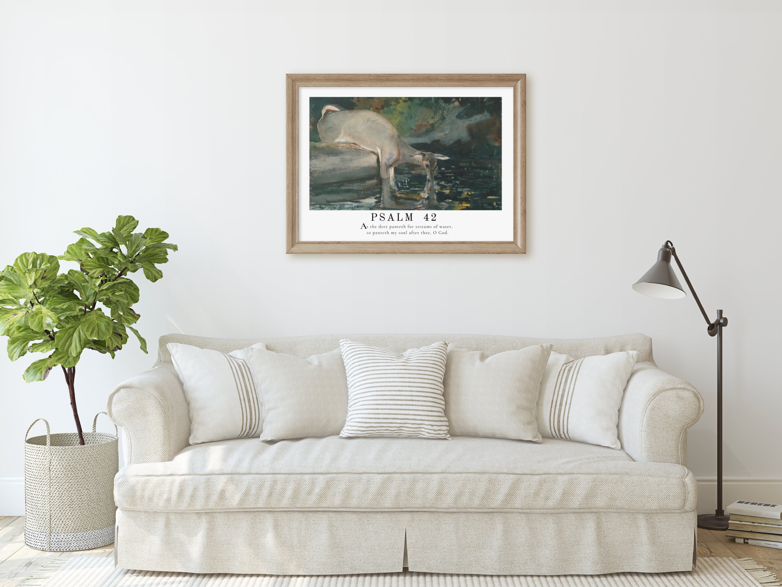 PSALM 42 - as the Deer Scripture Wall Art | PRINTABLE Psalm 42 Bible ...