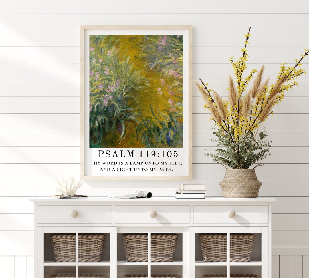 Psalm 119:105 - Thy Word is a Lamp | Vintage Claude Monet Art With ...