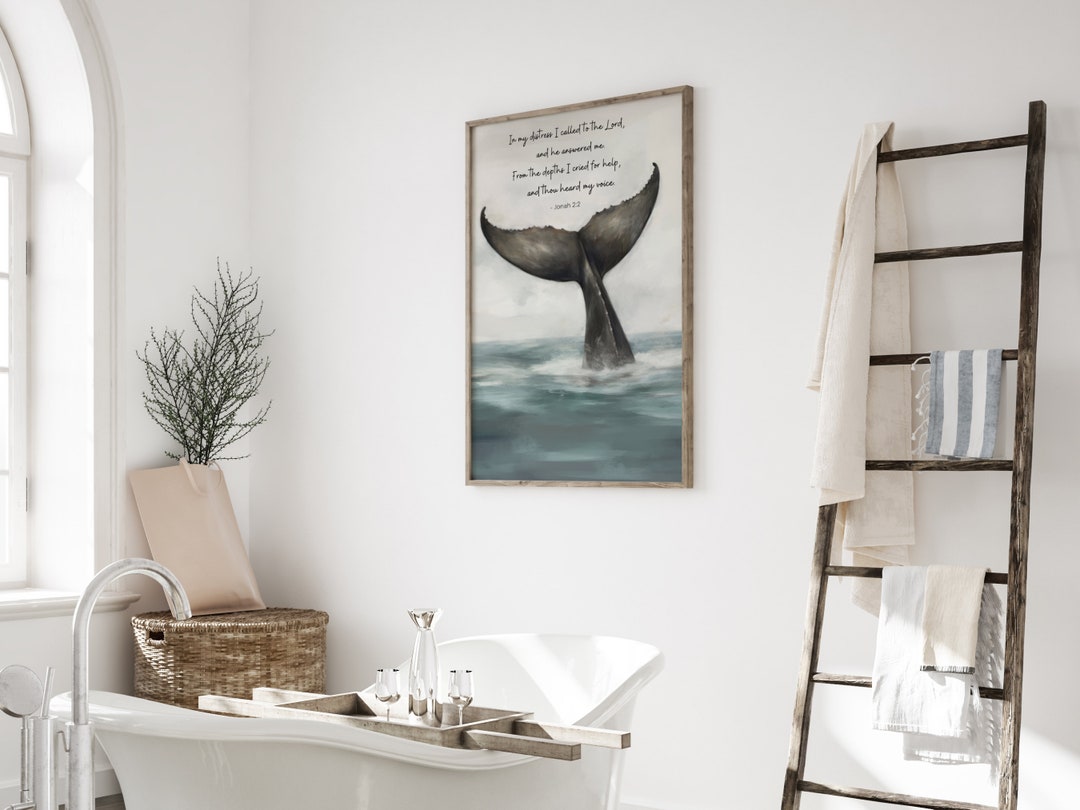 Whale Art, Whale Tail Painting From the Depths I Cried for Help Jonah 2 ...