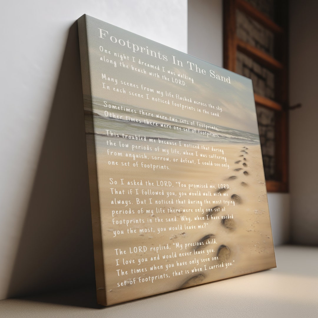 Footprints in the Sand Canvas Gallery Wrap | Inspirational Wall Art ...
