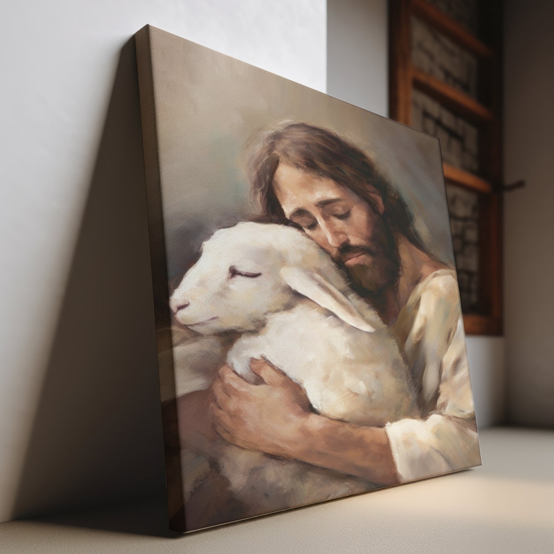 Jesus the Good Shepard & the Lost Sheep Canvas | Love of Christ, Jesus ...
