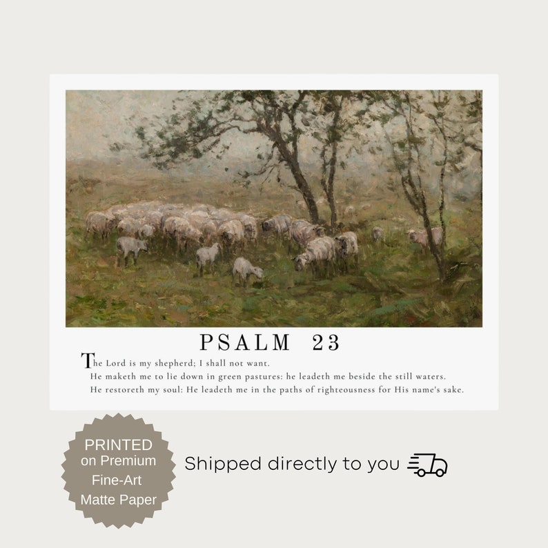 PSALM 23 Art the Lord is My Shepherd Wall Art Christian - Etsy