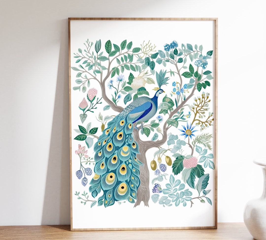 Peacock Art Print - Peacock Wall Decor | Peacock Painting - Peacock Art ...
