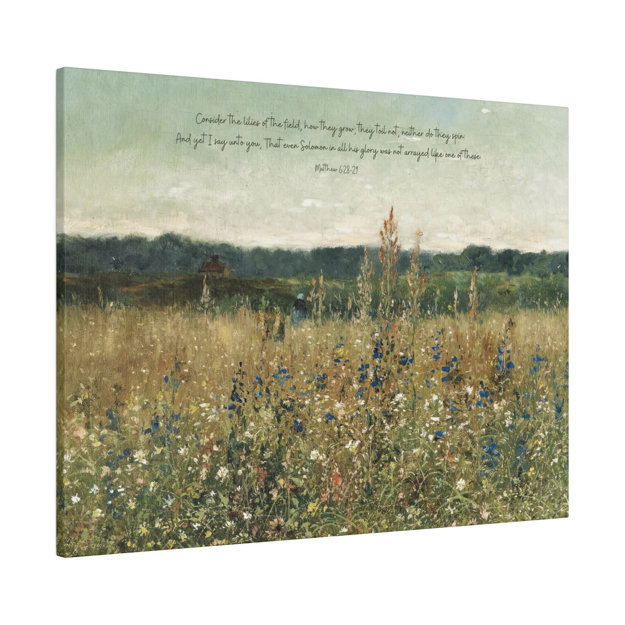 Scripture Canvas Art - Consider the Lilies - Matthew 6:28 Bible Verse ...