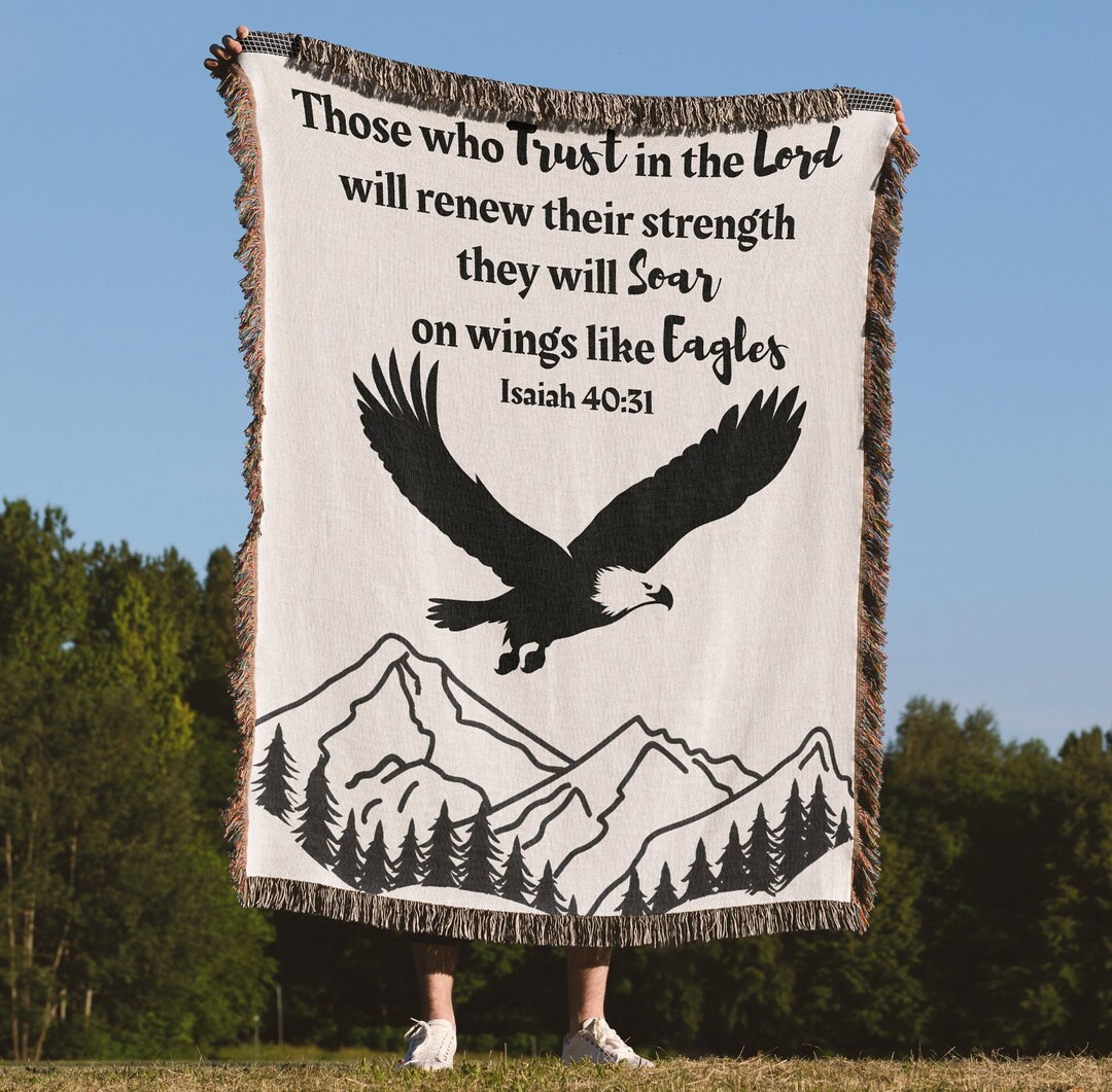 Eagle Blanket - Trust in the Lord Christian Blanket | Soar on Wings ...